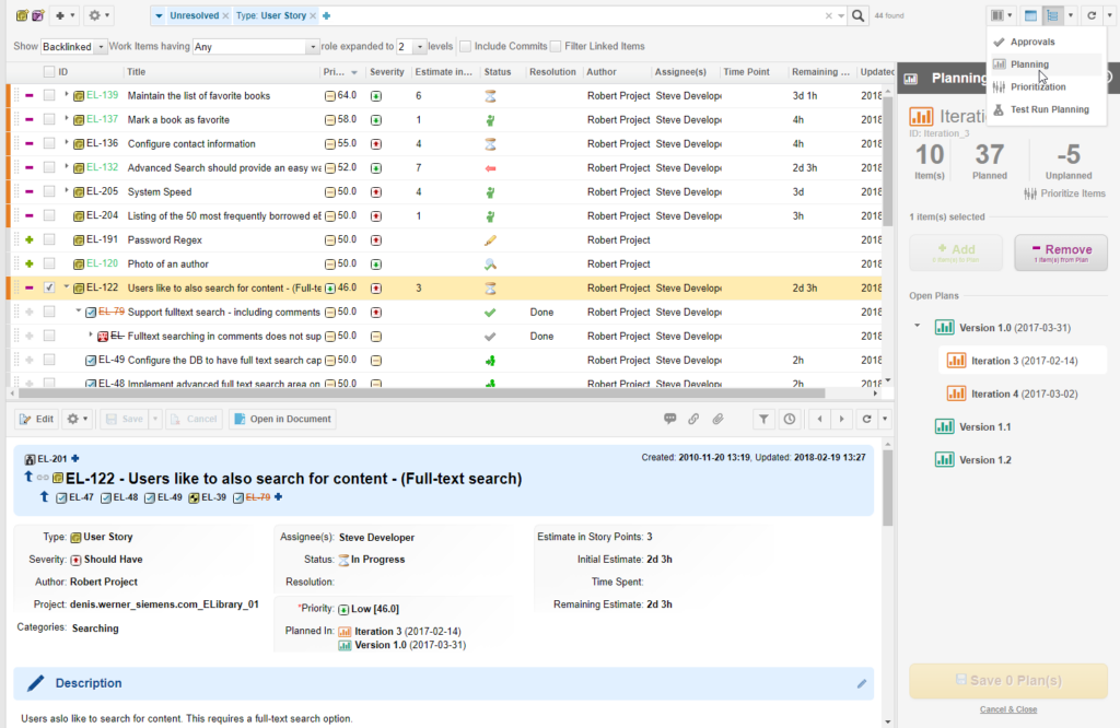 Requirements Engineering mit Siemens Polarion – web-basiert